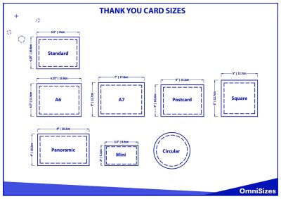 Thank You Card Sizes (Standard & Other Sizes) - Sizes of Objects and Stuff