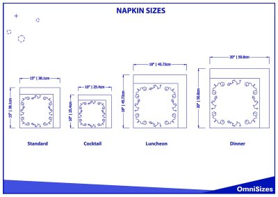 Napkin Sizes - Sizes of Objects and Stuff