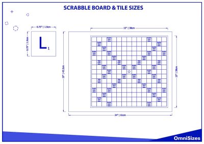 Scrabble Board & Tile Sizes - Sizes of Objects and Stuff