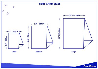 Tent Card Sizes - Sizes of Objects and Stuff