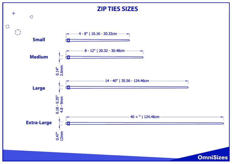Zip Ties Sizes - Sizes of Objects and Stuff